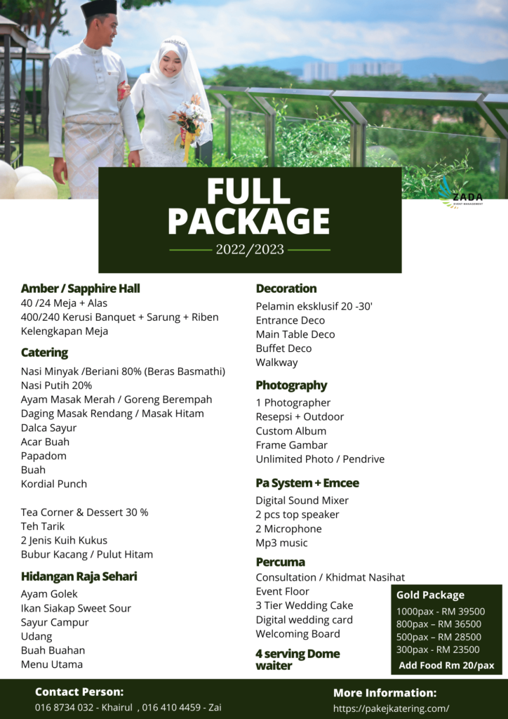 pakej katering 2022-2023-2024 - PAKEJ KATERING & PERKAHWINAN LENGKAP DEWAN